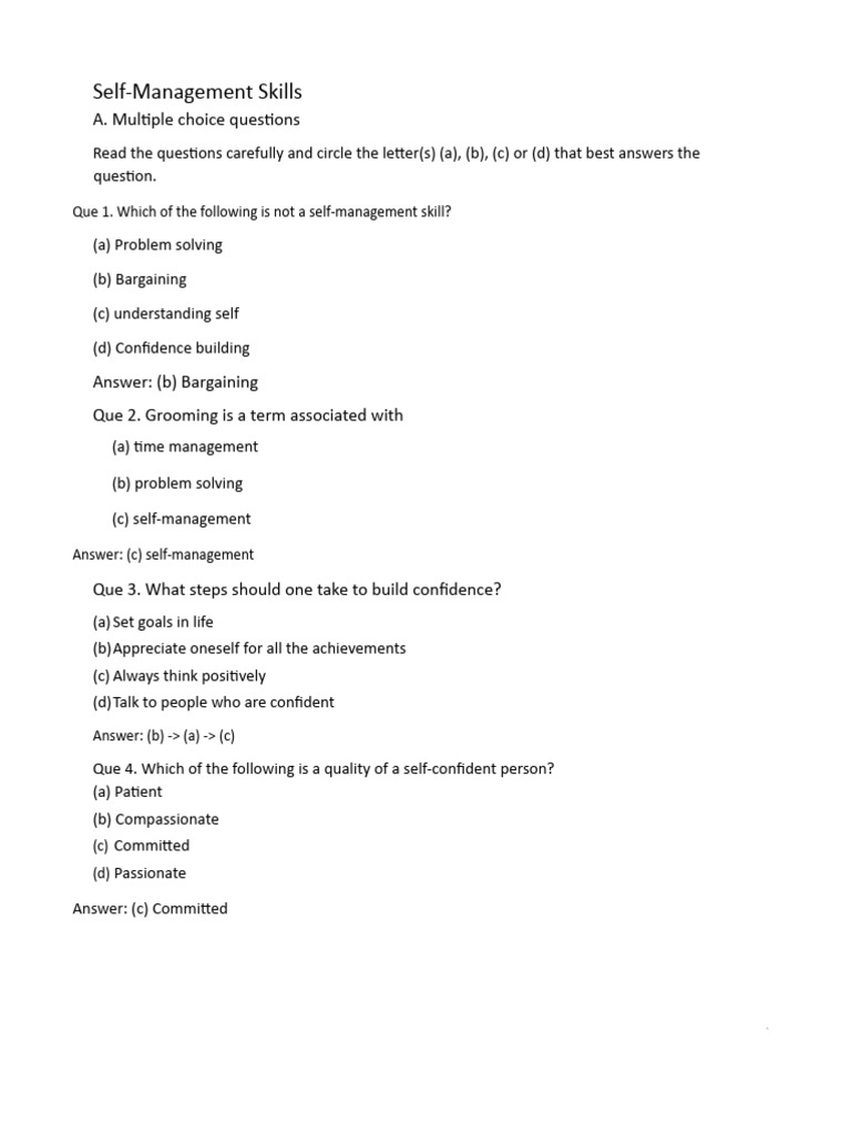 Self Management | PDF | Social Psychology | Psychology