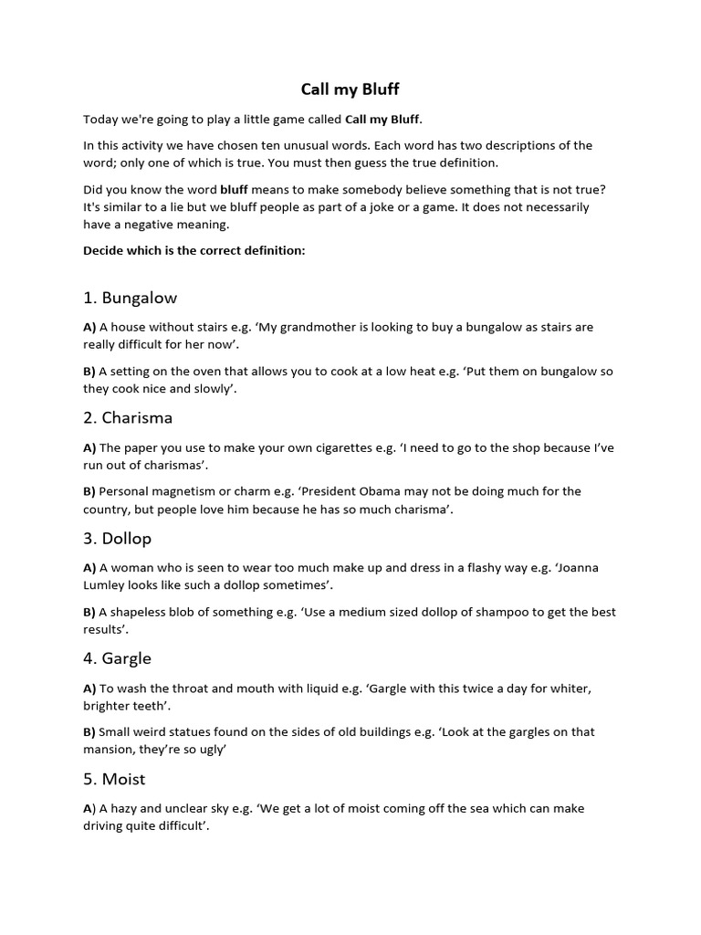 Call My Bluff | PDF | Home & Garden | Art