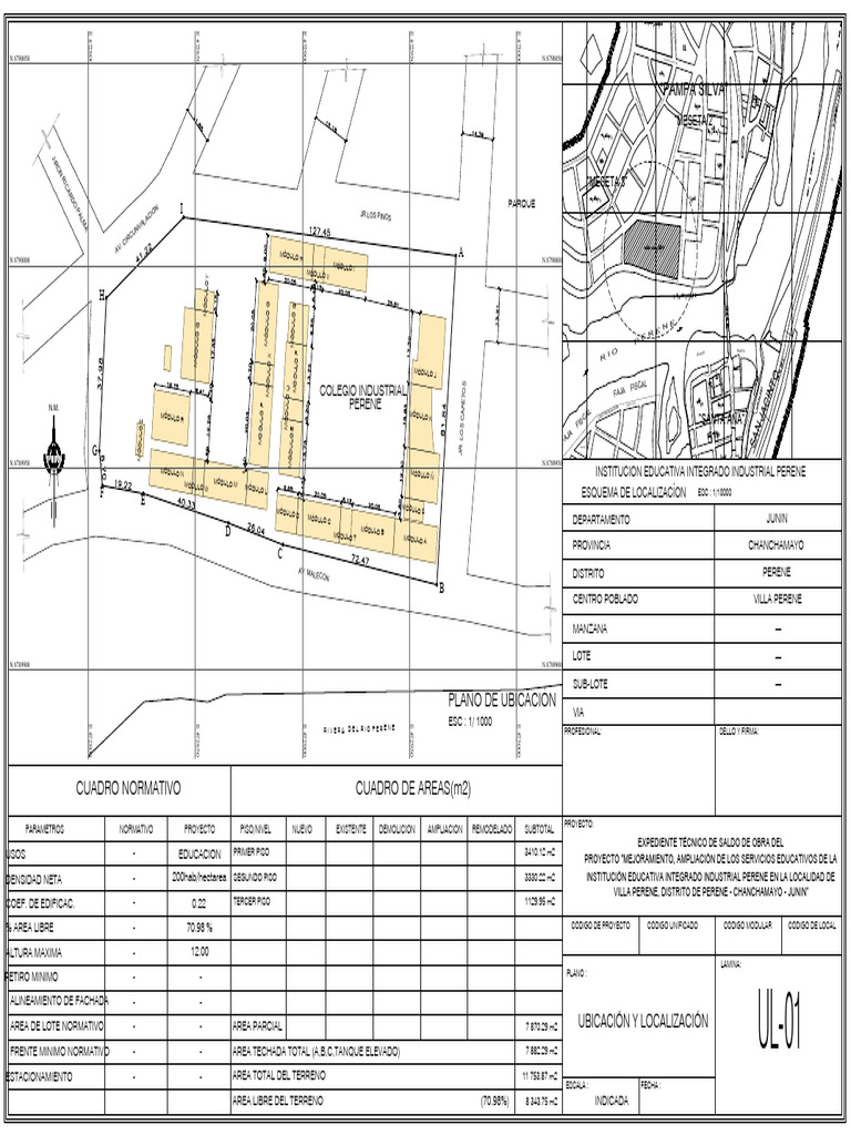 01.PLANO UL PERENE-UL-01 PLANO DE UBICACION Y LOCALIZACION | PDF