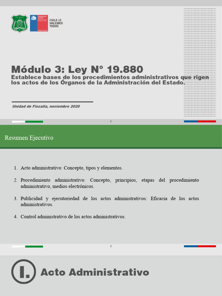 Presentacion Modulo III Ley19880 | PDF | Esfera pública | Gobernancia