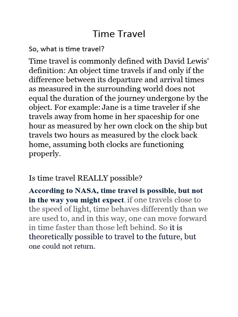Time Travel | PDF