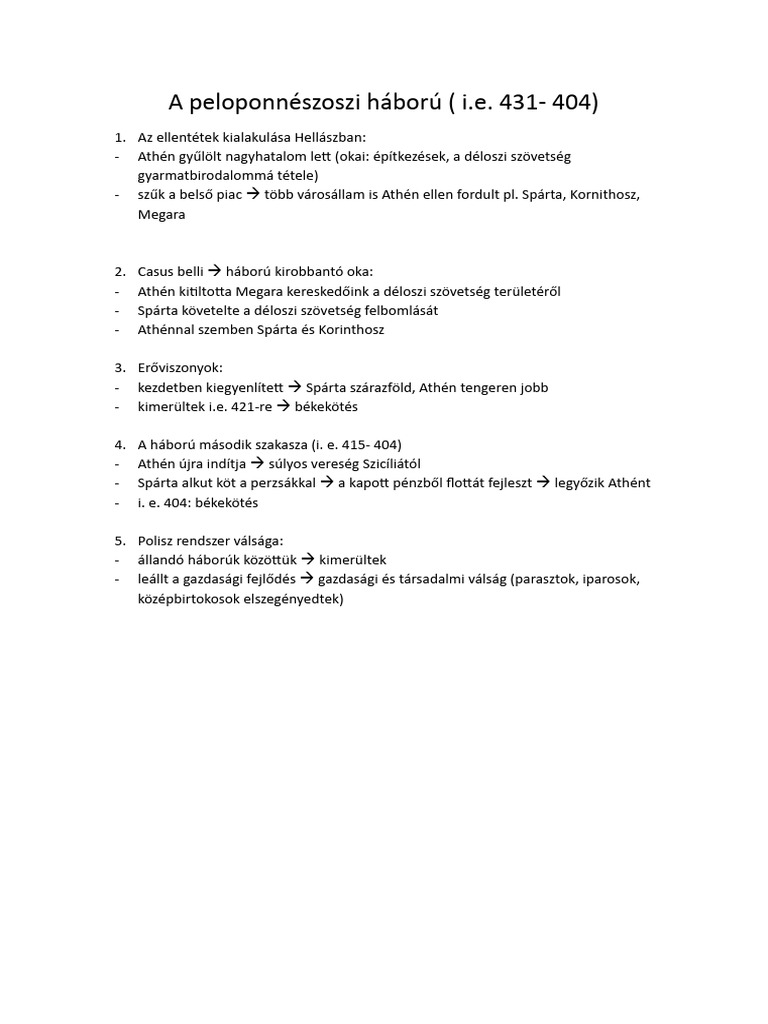 A Peloponnészoszi Háború | PDF