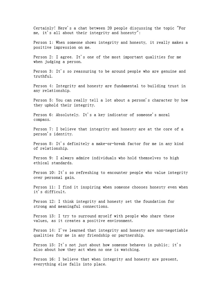 Integrity and Honesty | PDF | Integrity
