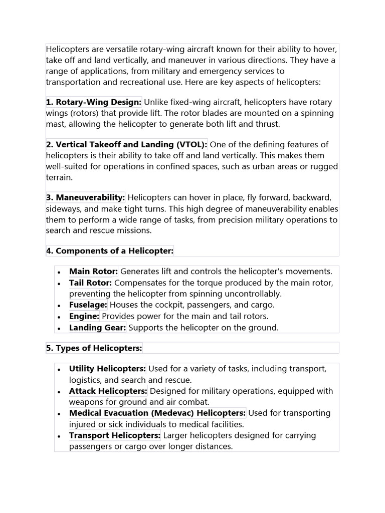 Helicopter | PDF | Helicopter | Rotorcraft