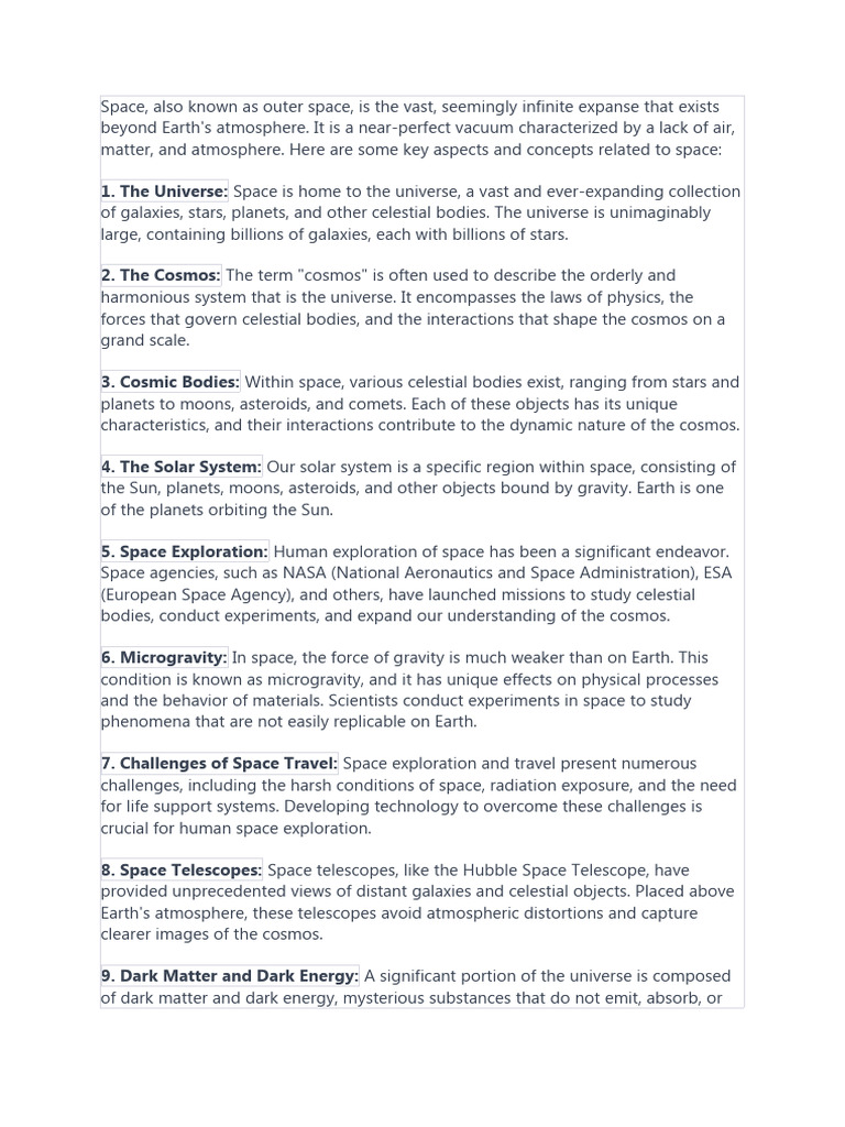 Space | PDF | Outer Space | Universe