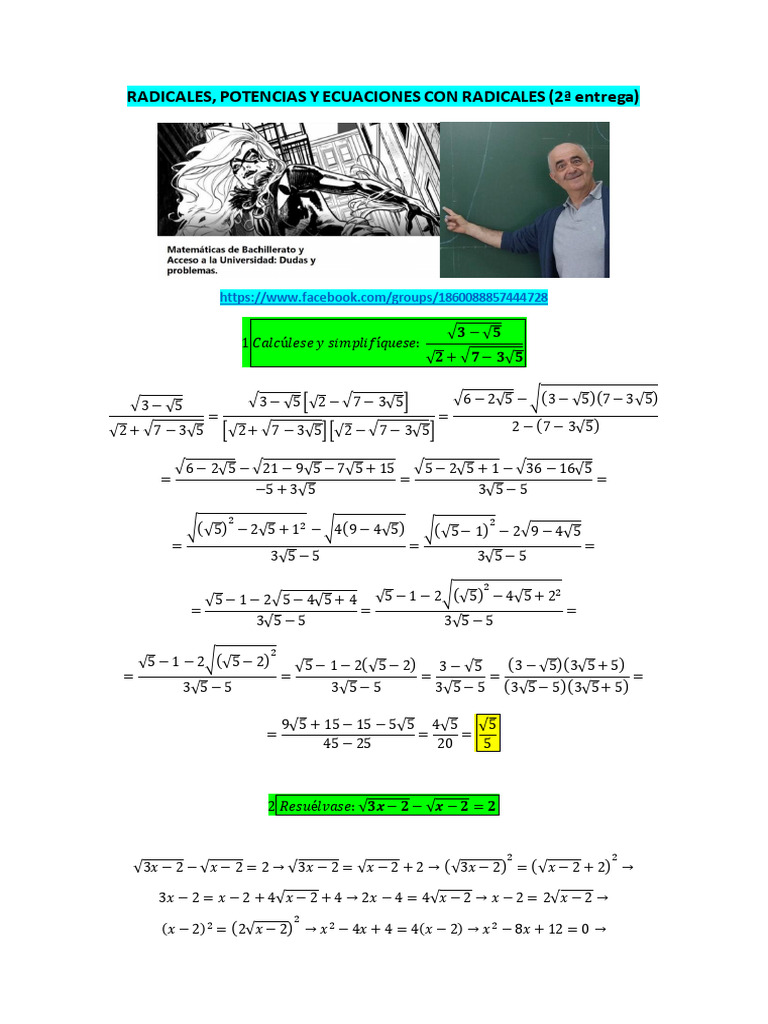 Radicales y Ecuaciones Con Radicales | PDF