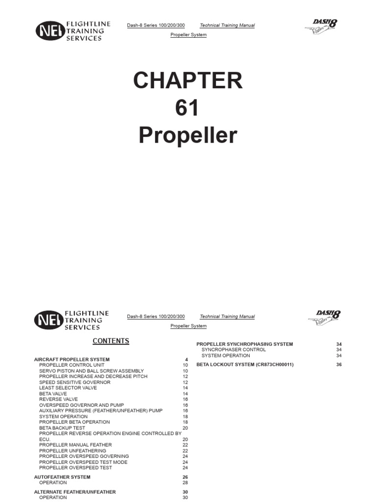 Dash 8 Classic 61 Propeller June 2015 BW Logo | PDF | Valve | Actuator