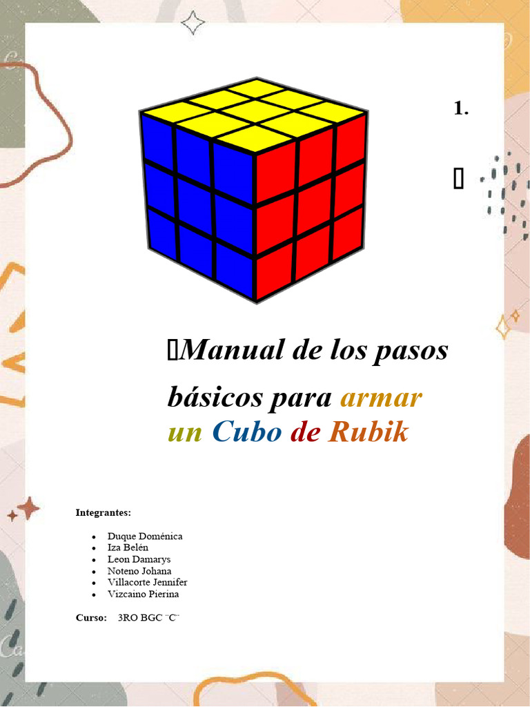 ?manual de Los Pasos Básicos para Armar Un Cubo de Rubik | PDF | Beca Popular | Matemáticas ...