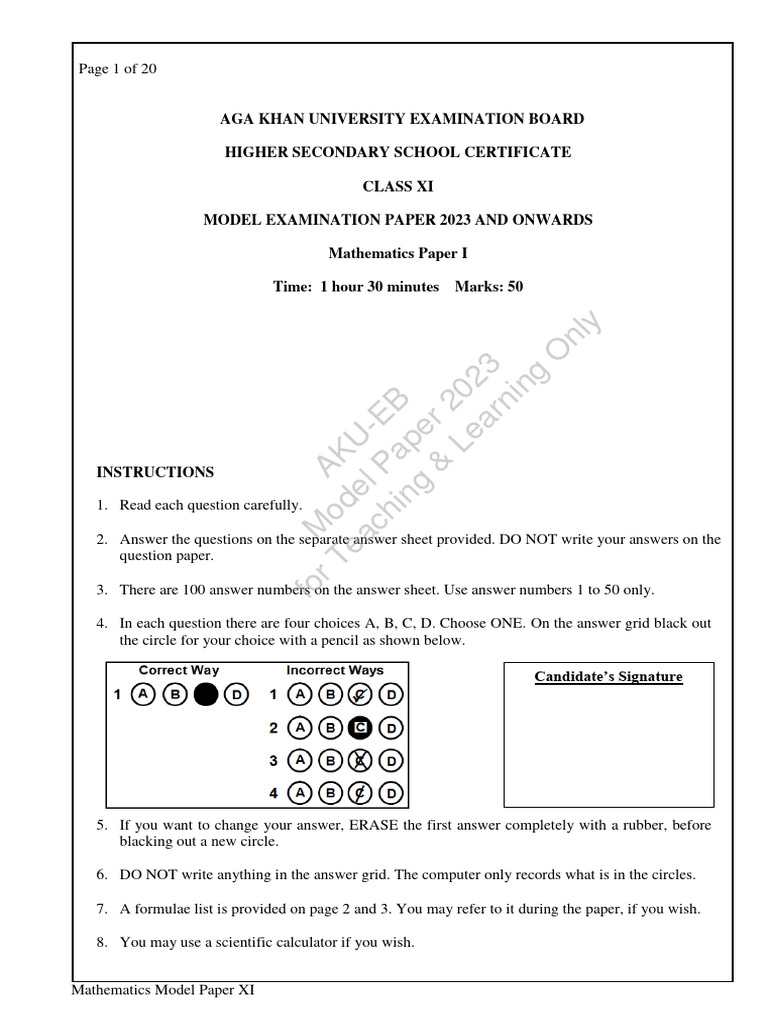 Maths Akueb Model Paper | PDF | Trigonometry | Triangle