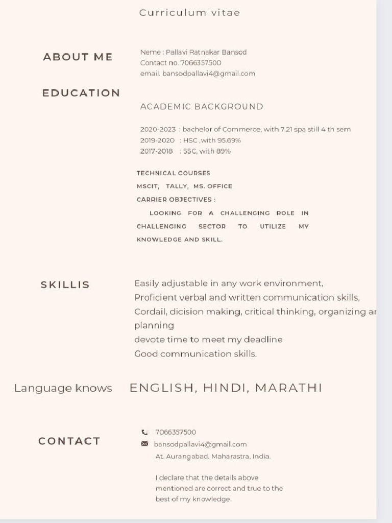 Resume 2 Pallavi | PDF