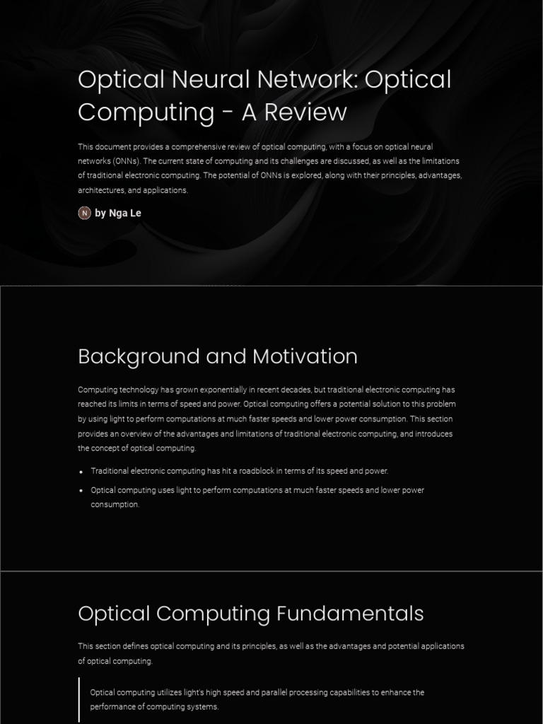 Optical Neural Network Optical Computing A Review | PDF | Optics | Artificial Neural Network