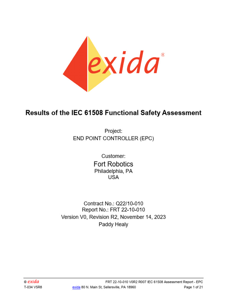 FRT 22-10-010 V0R2 R007 IEC 61508 Assessment Report - EPC | PDF ...