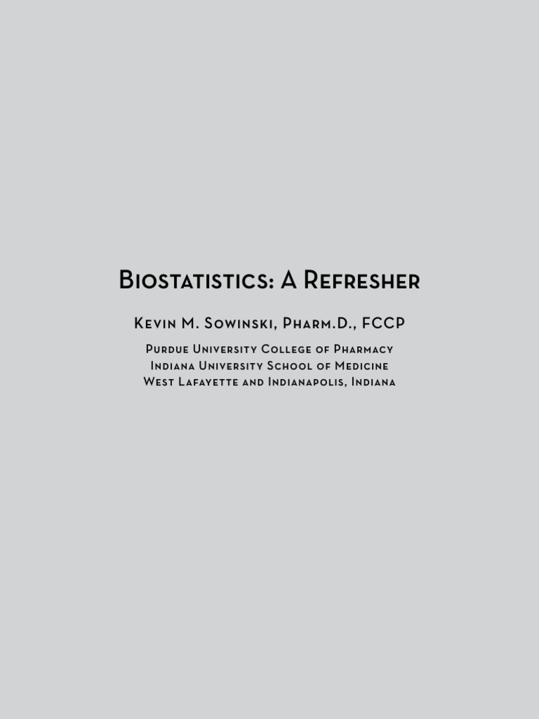 Biostatistics Refresher WB PH | PDF | Statistical Analysis | Teaching ...