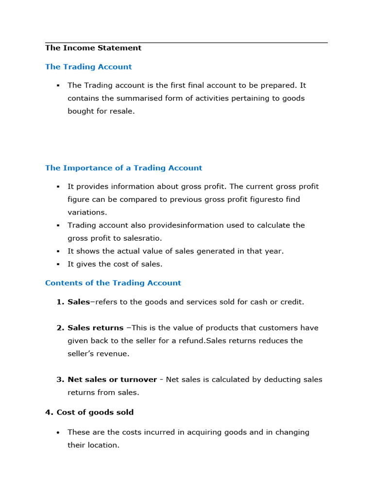The Income Statement | PDF | Debits And Credits | Income Statement