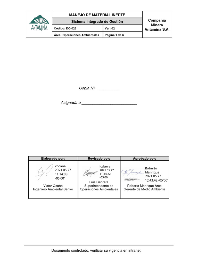 DC026 Material - Inerte | PDF | Arcilla | Minería