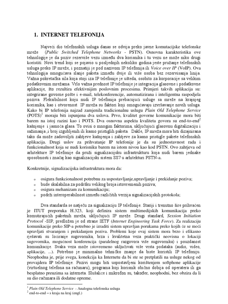 Internet Telefonija | PDF