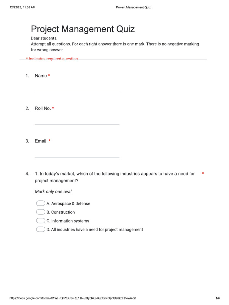 Quiz Pm Pdf