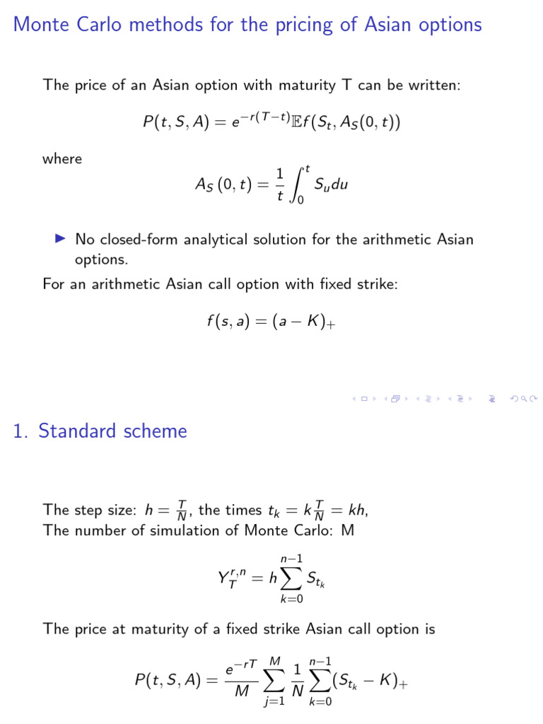 Presentation Asian Options | PDF | Numerical Analysis | Statistical Theory