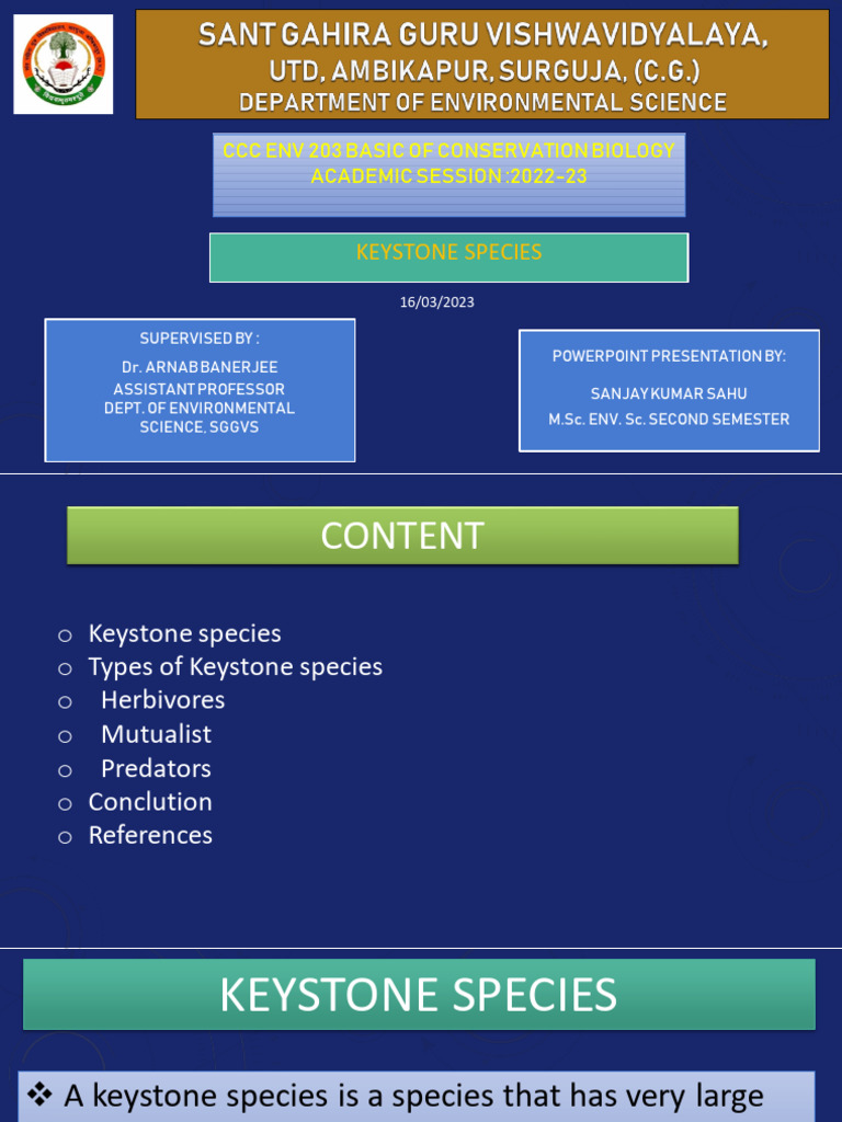 Sanjay Sahu (Keystone Species) | PDF | Community Ecology | Biological Interactions