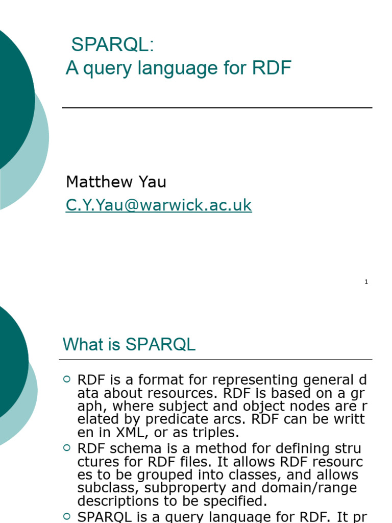 SPARQL | PDF | Resource Description Framework | World Wide Web Consortium