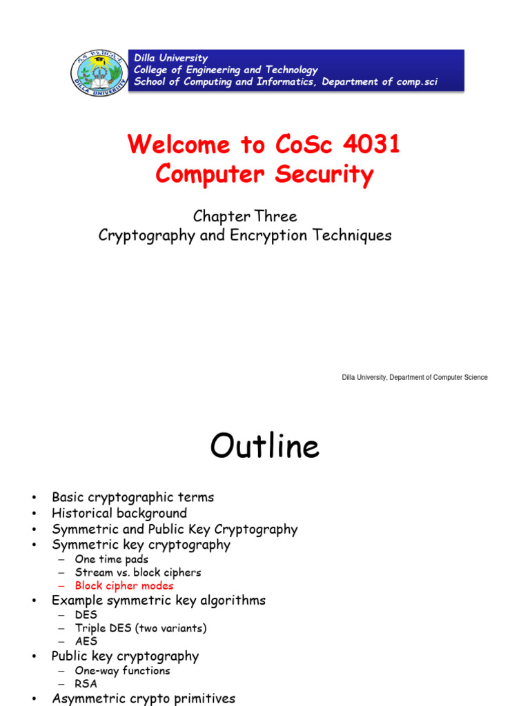 Chapter Three Security | Download Free PDF | Cryptography | Public Key Cryptography