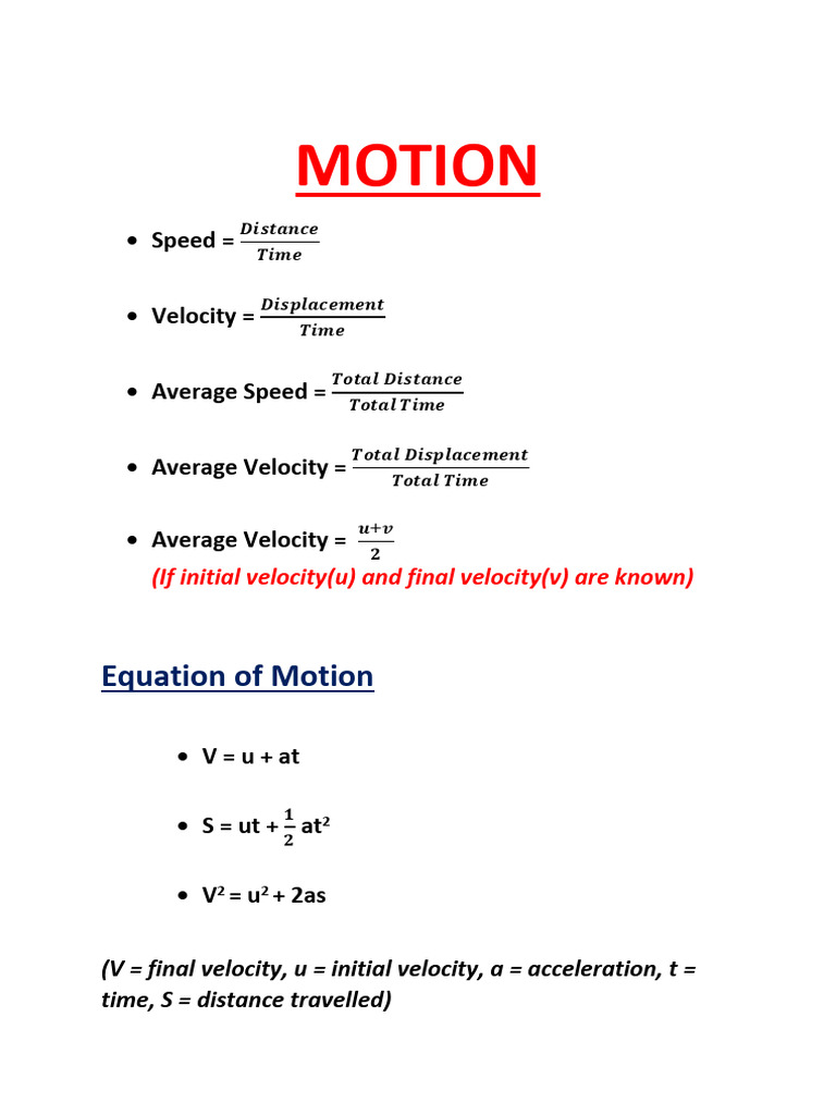 All Physics Formula | PDF | Velocity | Acceleration