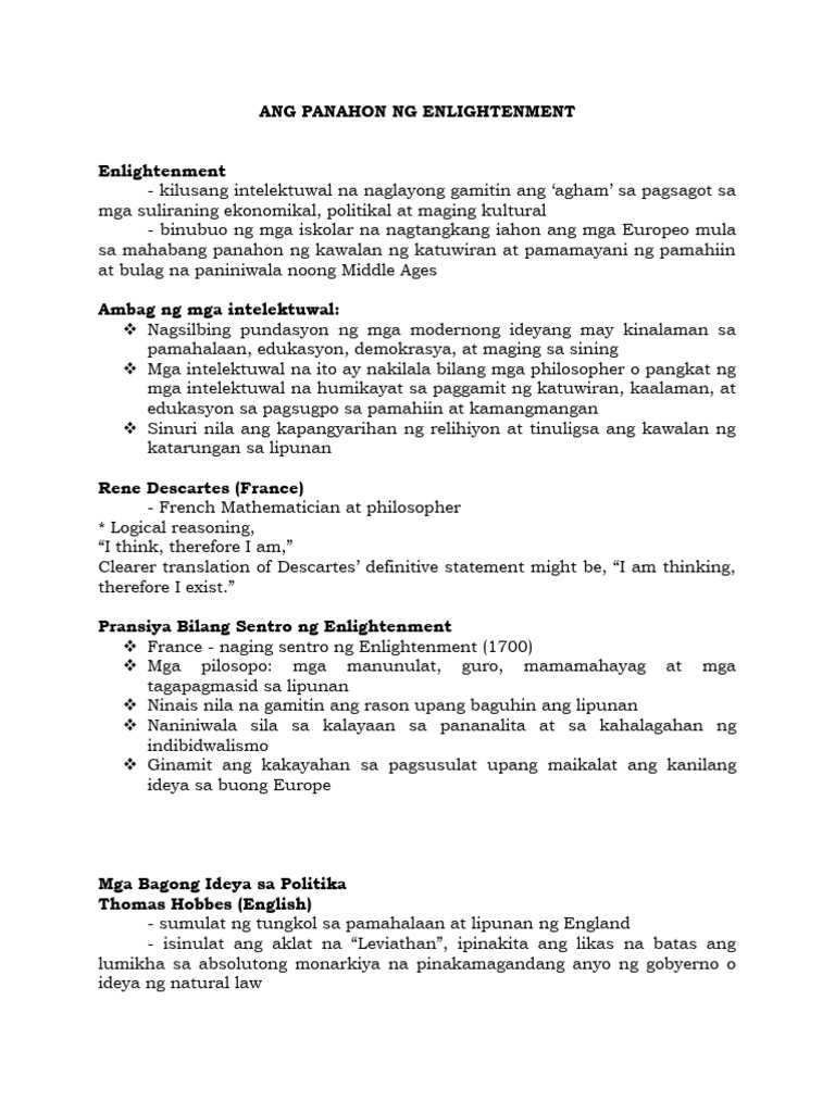 Ang Panahon NG Enlightenment | PDF