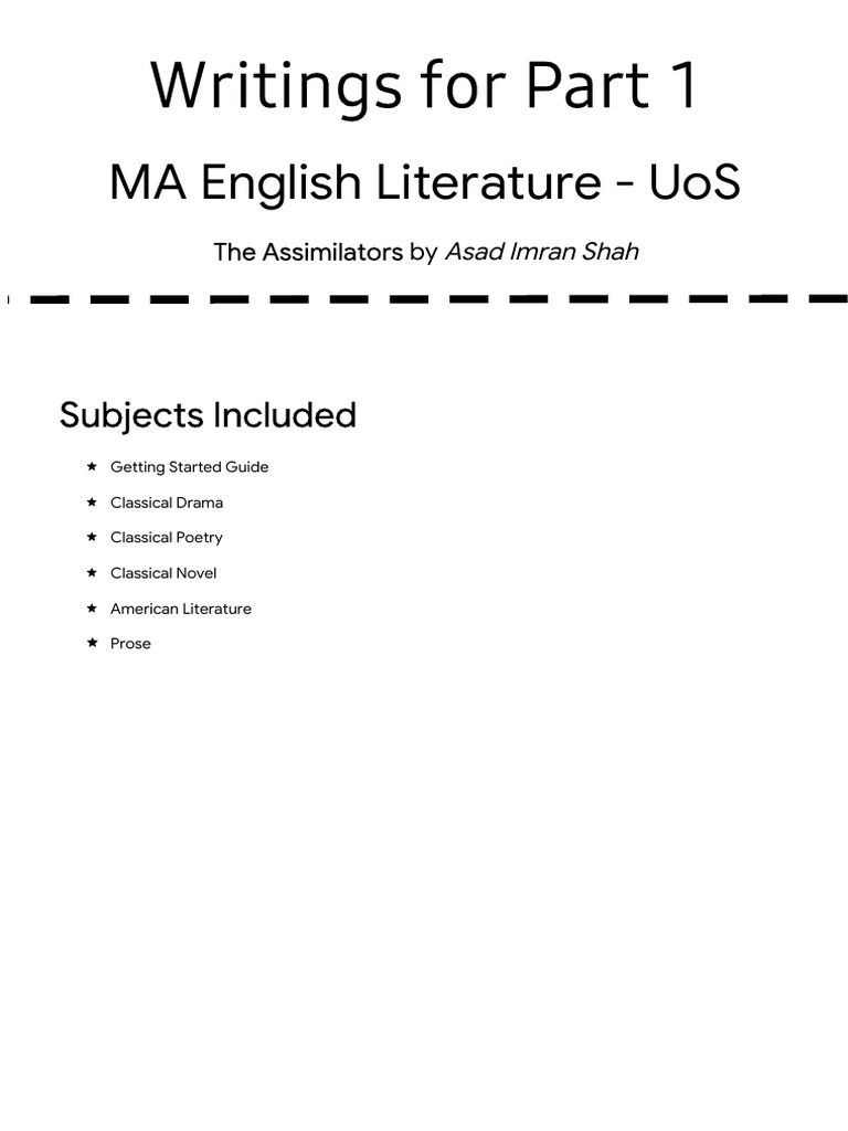 Guide to MA English Literature Prep | PDF | Poetry | Essays