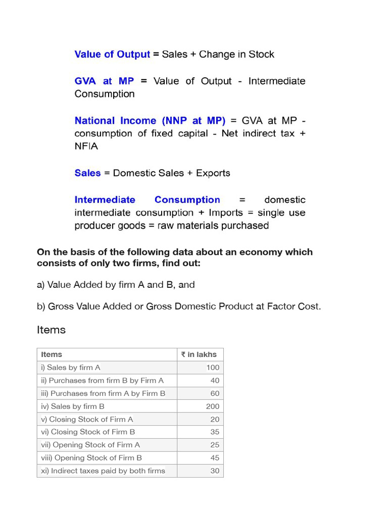 National Income Sums - Value Added | PDF | Value Added | Intermediate Consumption