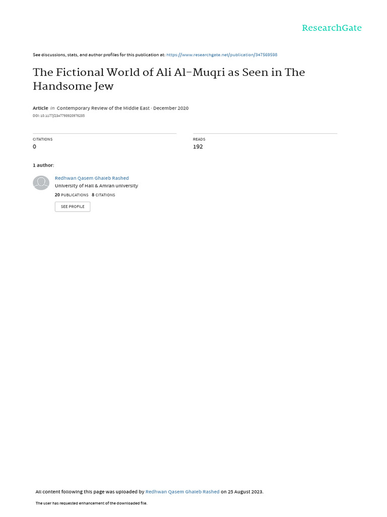 Analyzing Al-Muqri's The Handsome Jew | PDF | Yemen | World Politics
