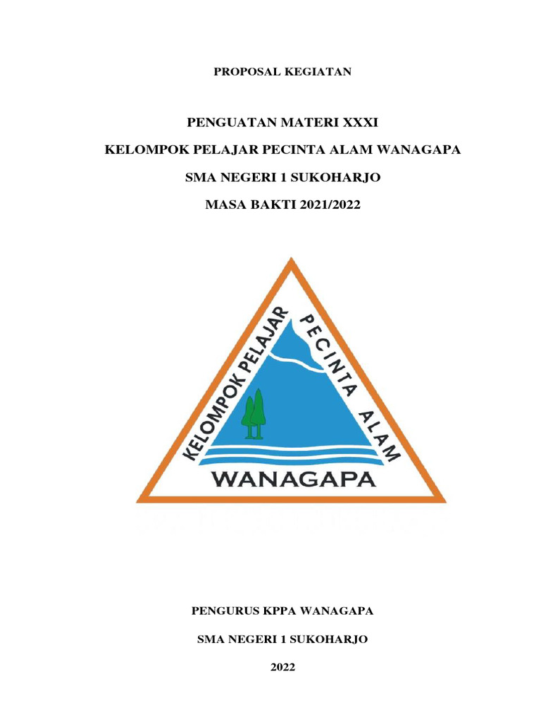 Proposal Penguatan Materi Wanagapa 2022 Revisi | PDF