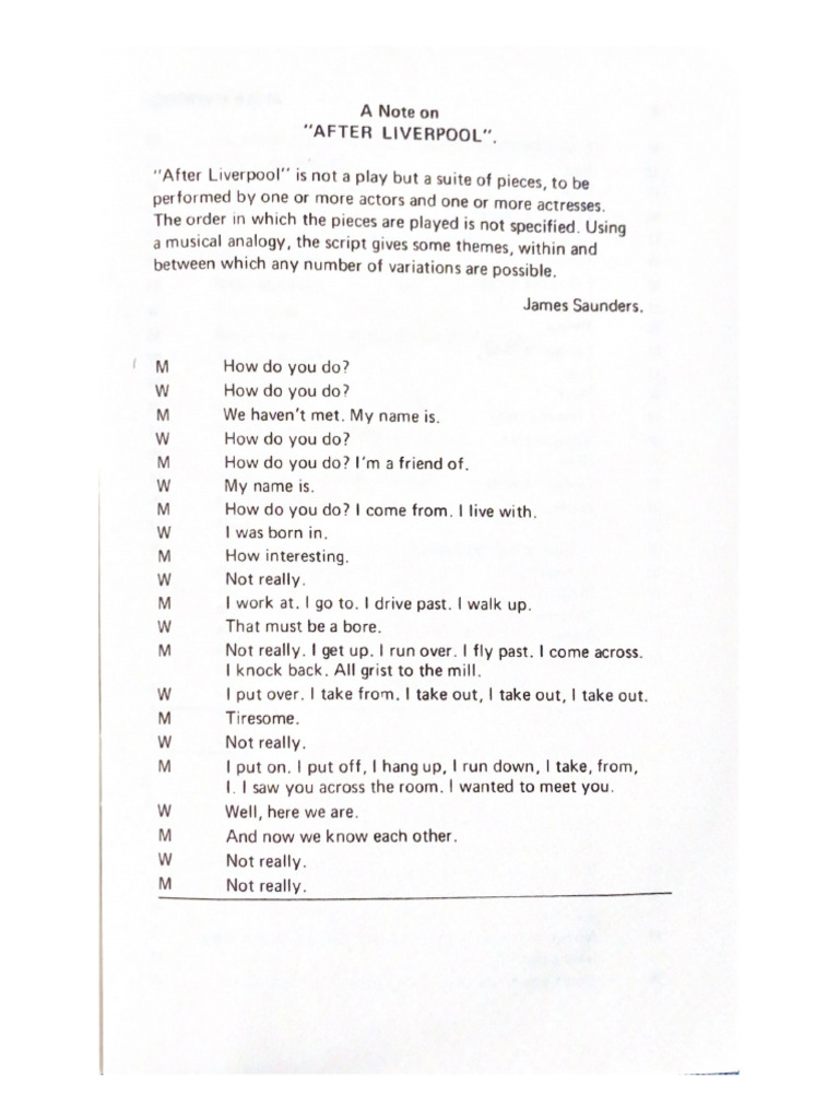 After Liverpool - James Saunders | PDF