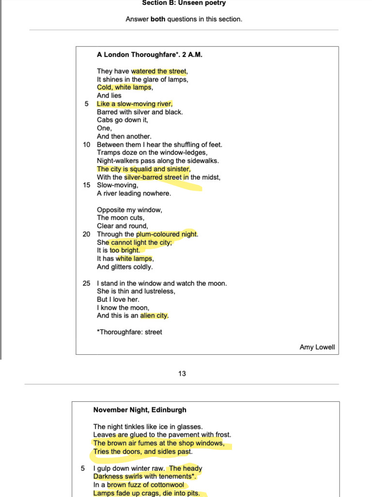 Unseen Poetry, London Thoroughfare | PDF