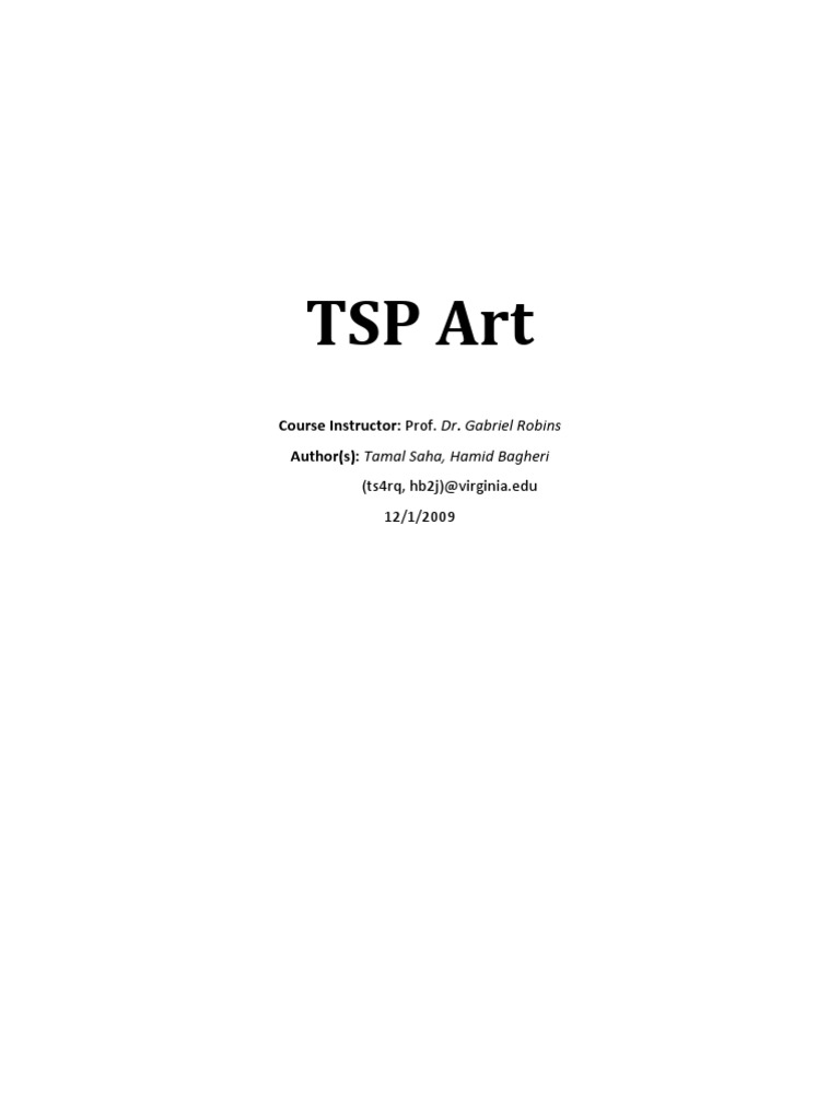 TSP Art Report | PDF | Computer Science | Algorithms