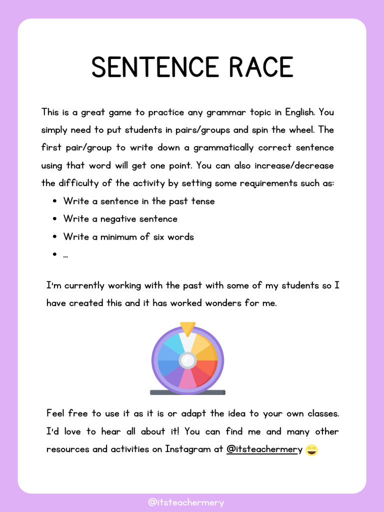 Sentence Race | PDF