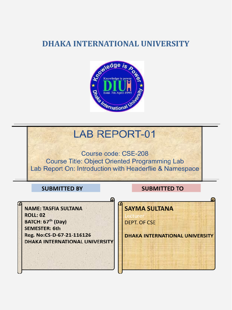 CSE-208 Lab - 01 | PDF | C++ | Programming