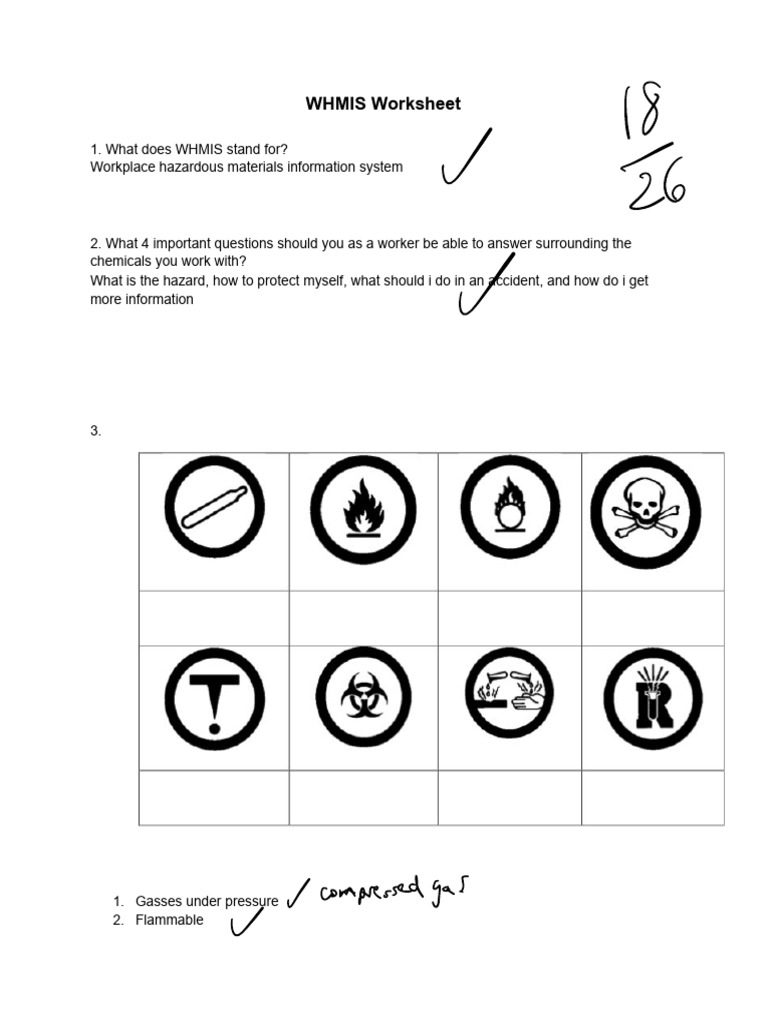Edited - Copy of WHMIS Worksheet | PDF