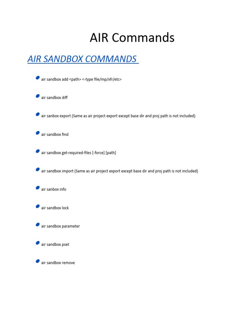 Air Sandbox Commands Pdf 