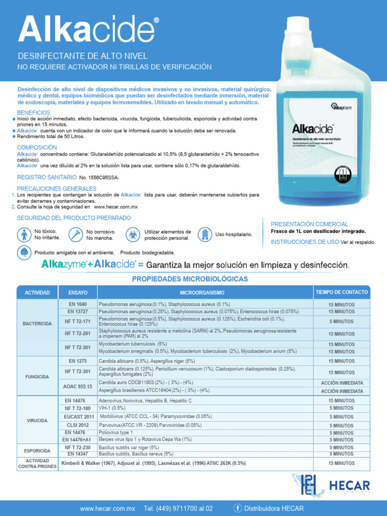 Ficha Tecnica Alkacide | PDF | Microbiología | Medicina CLINICA