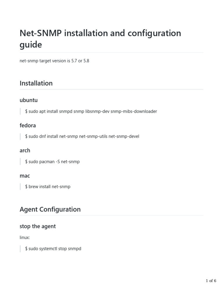 NET-SNMP Installation - Guide | PDF | Sudo | Operating System Families