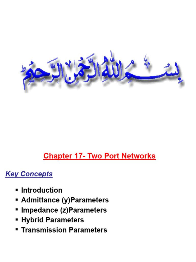 Chapter 17 Two Port Networks | PDF