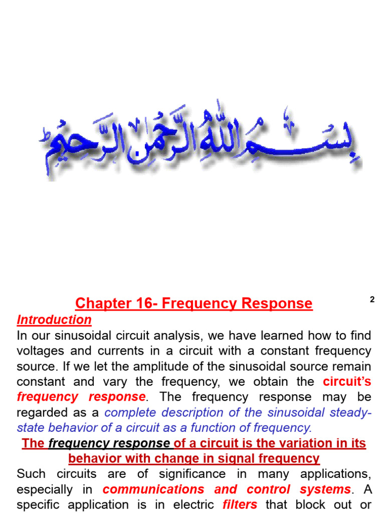Chapter 16 Frequency Response | PDF | Resonance | Electronic Filter