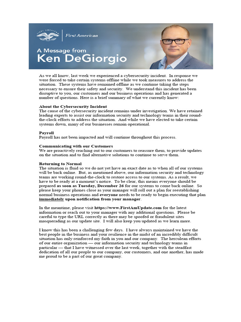 A Message From Ken | PDF | Computer Security | Security