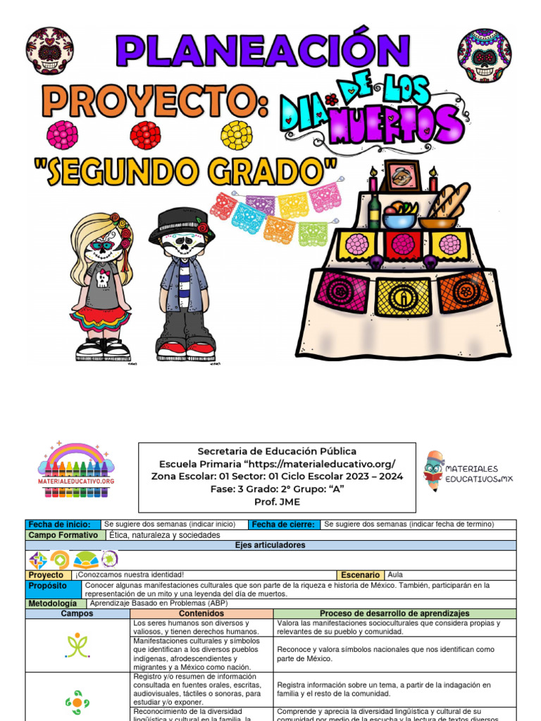 2do Grado Proyecto Del Día de Muertos | PDF | Leyendas | Tradición oral