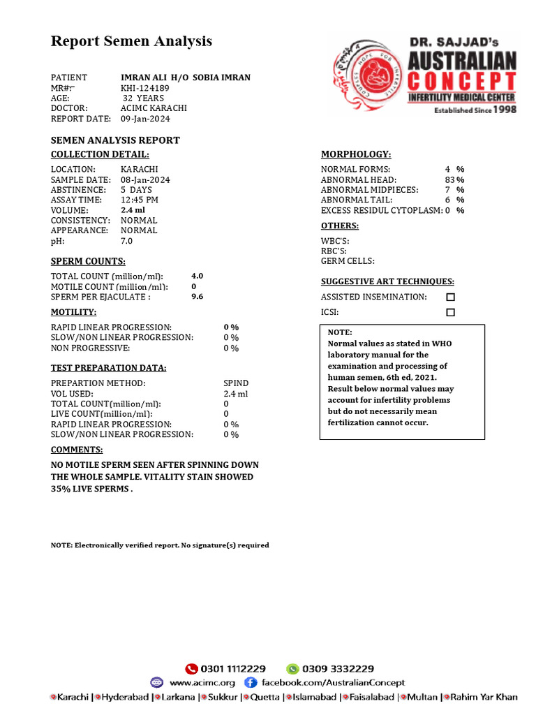 Semen Analysis | Download Free PDF | Medical Specialties | Sexual Health