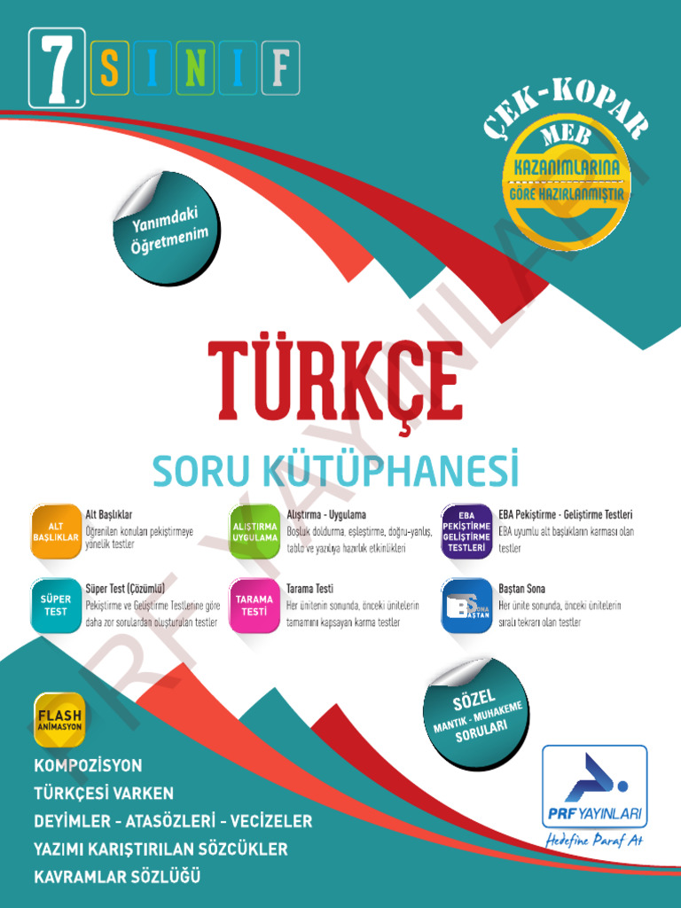 Paraf 7 Sinif Turkce Soru Kutuphanesi | PDF