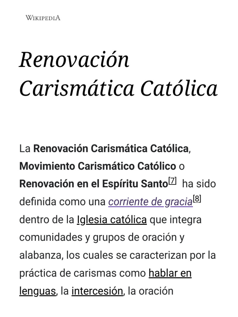 Renovación Carismática Católica - Wikipedia, La Enciclopedia Libre ...