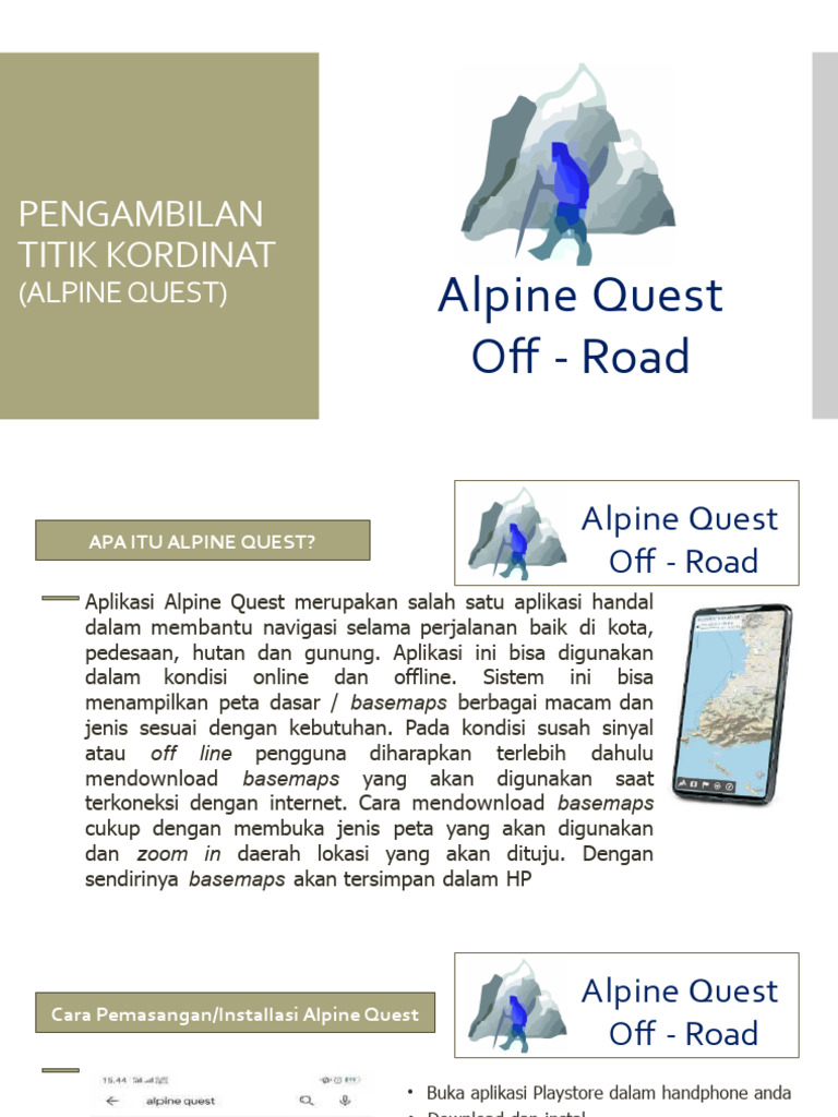 Materi 1 Pemasangan Titik Menggunakan Alpine Quest | PDF
