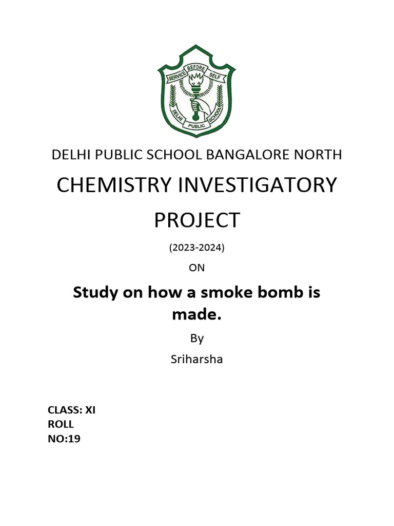 Chemistry Investigatory Project | PDF | Smoke | Combustion