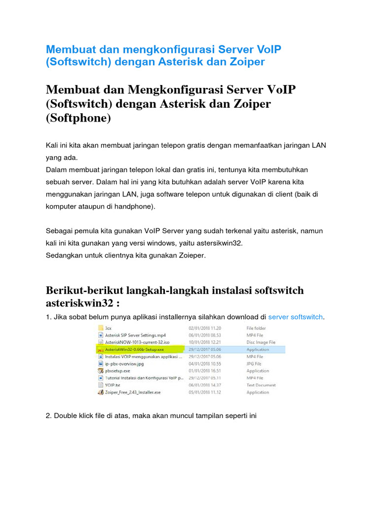 Membuat Dan Mengkonfigurasi Server VoIP | PDF | Komputer